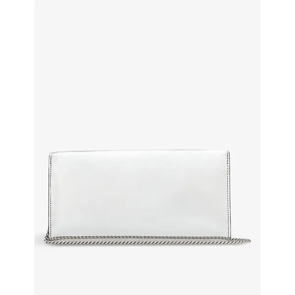 JIMMY CHOO Emmie Mirrored-fabric Clutch - Silver