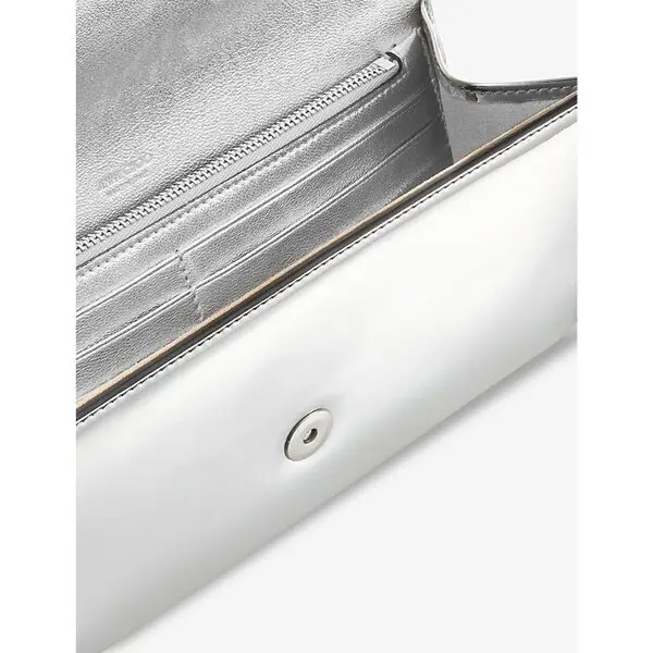 JIMMY CHOO Emmie Mirrored-fabric Clutch - Silver