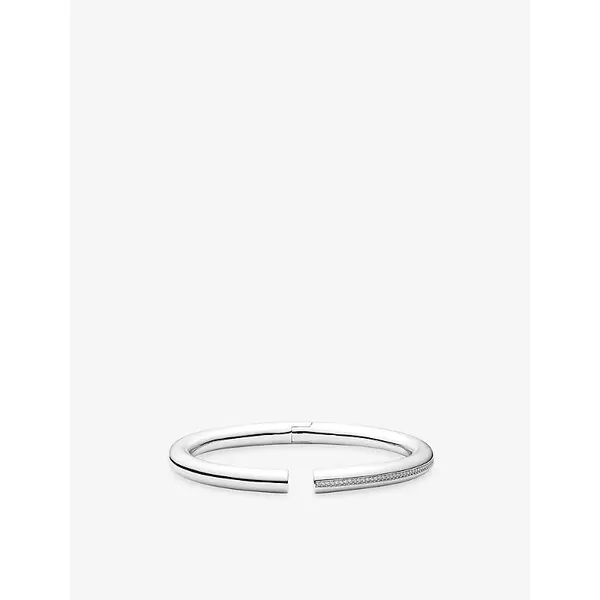SIF JAKOBS Palermo Sterling And Zirconia Bangle - Silver