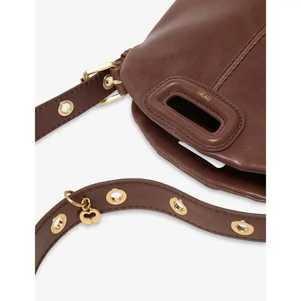 Maje Miss M Mini Leather Shoulder Bag - Brown