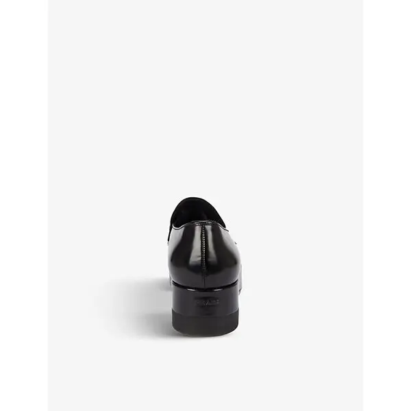 Prada Brushed Leather Loafers With Platform Sole