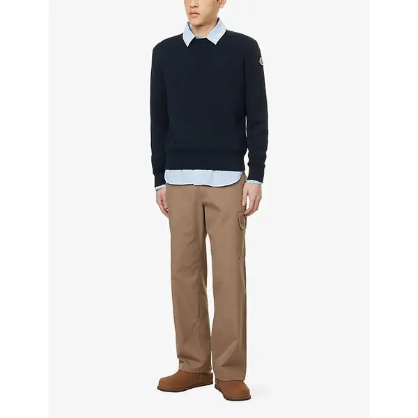 Moncler Crew-neck Knitted Cotton Jumper