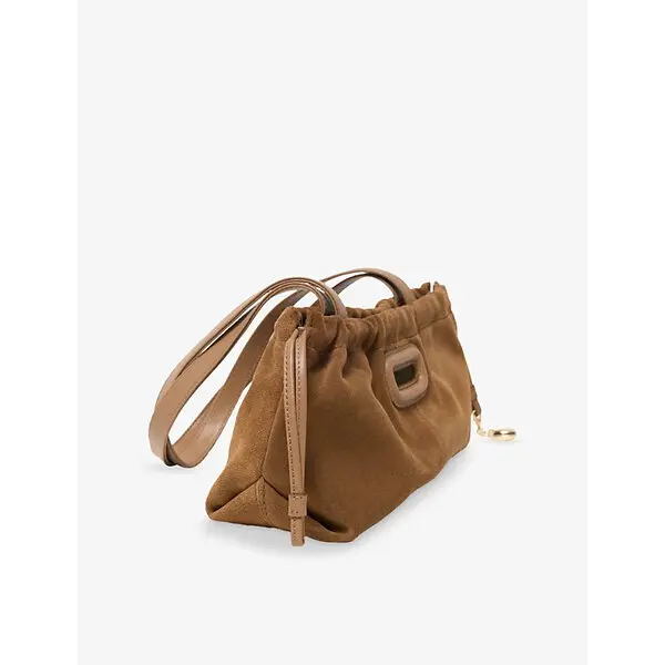 Maje Milpli Suede Shoulder Bag - Camel
