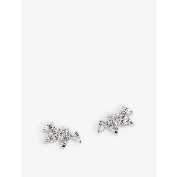 CARAT* LONDON Kira Sterling And Zirconia Stud Earrings - Silver