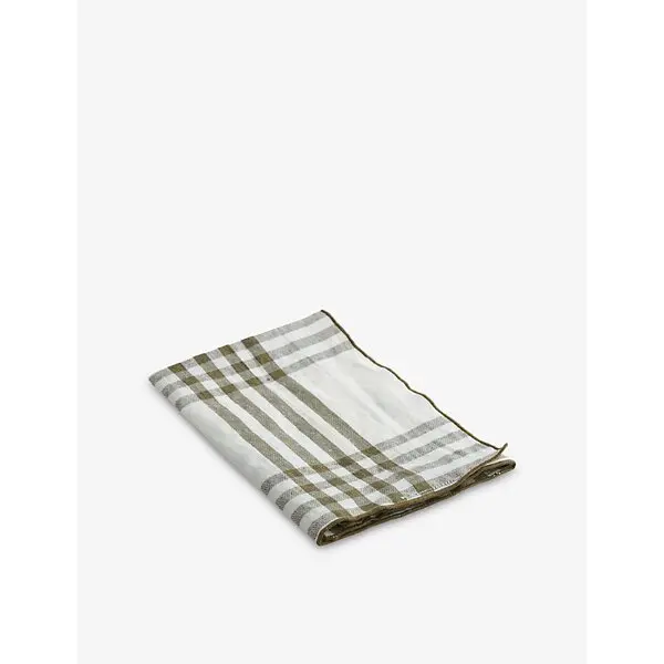 MAISON DE VACANCES Mimi Country Linen And Cotton-blend Canvas Tea Towel - Kaki