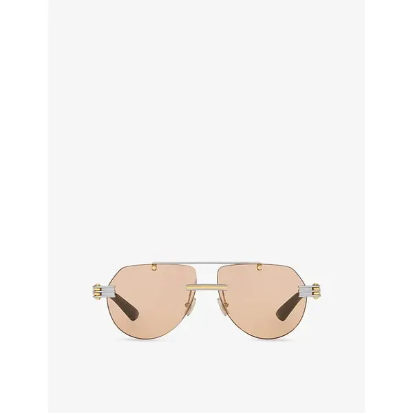 Bottega Veneta Aviator-frame Sunglasses - Silver
