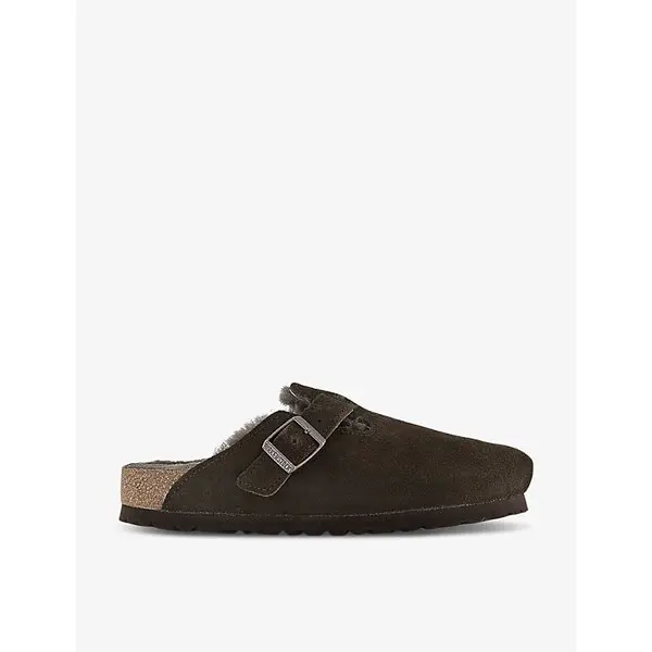 BIRKENSTOCK Boston Shearling-lined Suede Sandals - Mocca