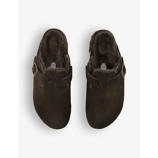 BIRKENSTOCK Boston Shearling-lined Suede Sandals - Mocca