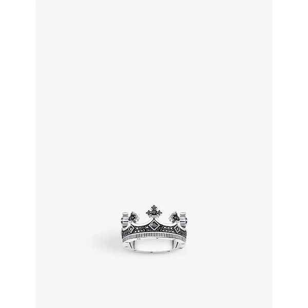 THOMAS SABO Crown Sterling Silver And Zirconia Ring - Black