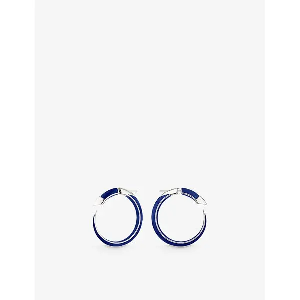 SHAUN LEANE Sabre Solis Enamel Hoop Earrings - Silver