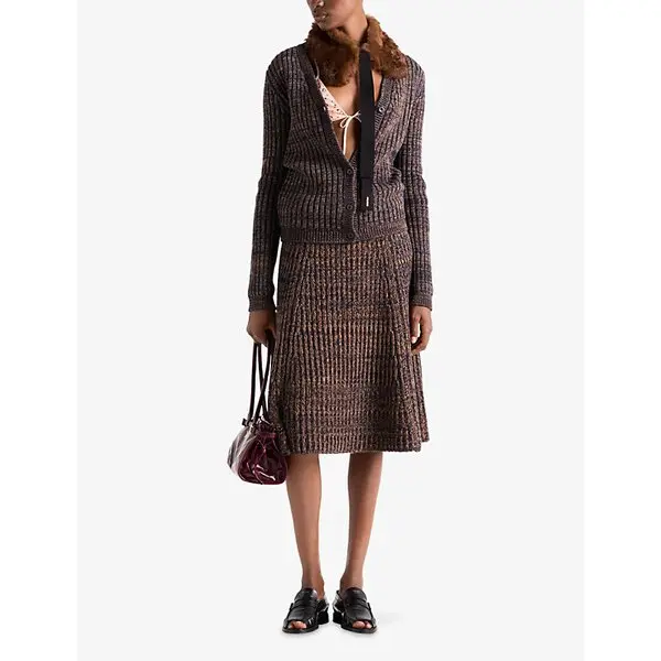 Prada Two-tone Wool Cardigan