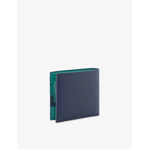 BVLGARI Logo-plaque Leather Wallet - Blue