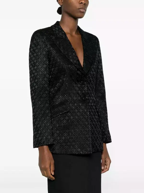 Alberta Ferretti Monogram-jacquard Single-breasted Blazer