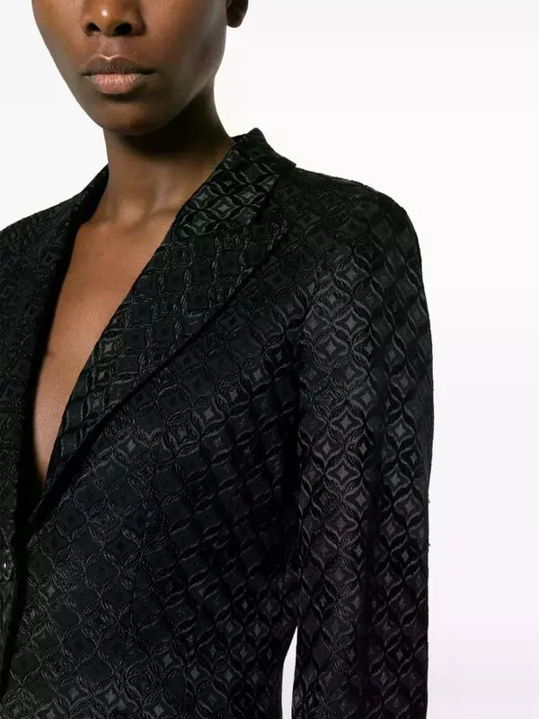 Alberta Ferretti Monogram-jacquard Single-breasted Blazer