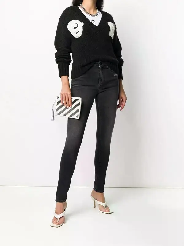 Off-White Alpaca And Wool-blend Jumper With Appliqu