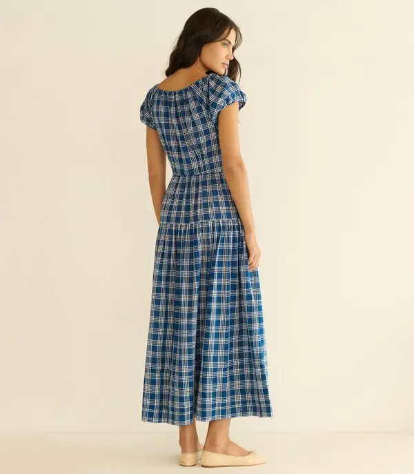 DÔEN Valenne Tiered Maxi Dress - Dorset Plaid