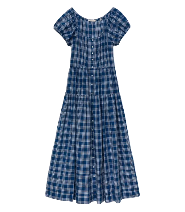 DÔEN Valenne Tiered Maxi Dress - Dorset Plaid
