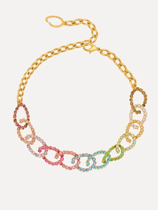 Oscar De La Renta Rhinestone Chain-link Necklace - One-color