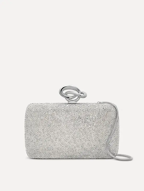 Oscar De La Renta Crystal Pavé Knot Minaudière - Pink