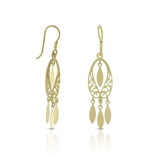 Benbridge 14k Yellow Gold Filigree Dangle Earrings - Yg