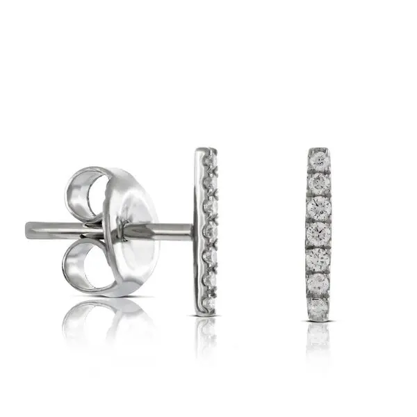 Benbridge 14k Diamond Bar Stud Earrings - Wg