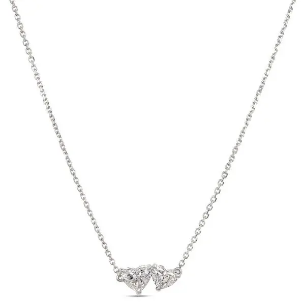Benbridge Double Heart Diamond Pendant Necklace - H-j