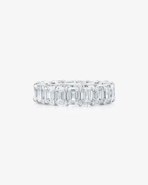 Ring Concierge Emerald Diamond Eternity Platinum Band - One-color