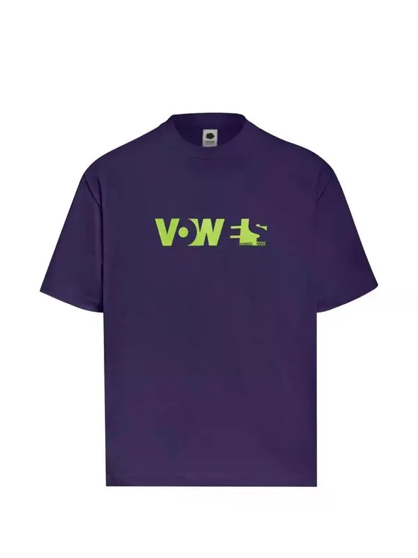 VOWELS Cotton T-shirt - Blue