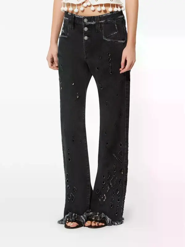 Isabel Marant Étoile Amia Cut-out Jeans - Black