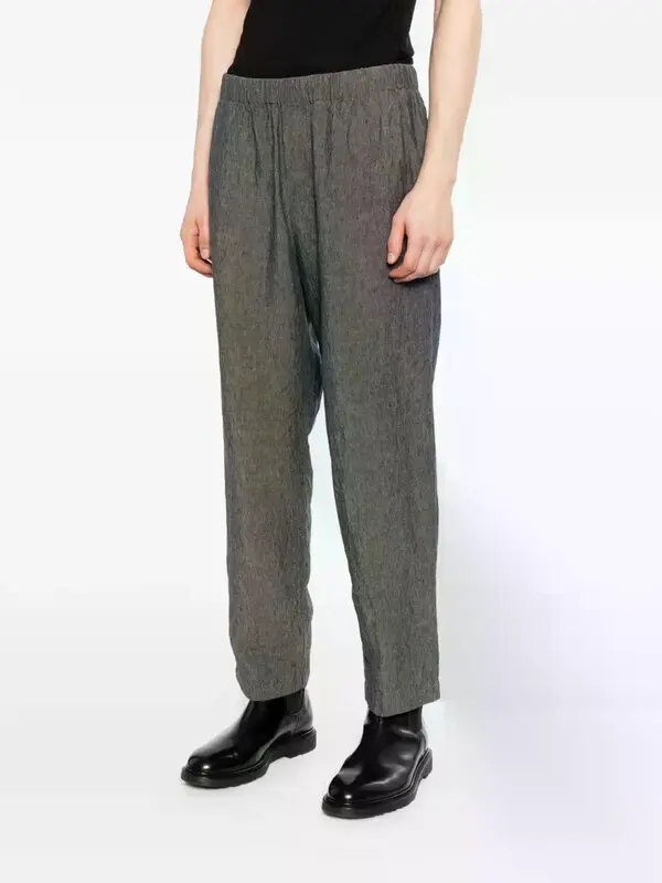 Barena Venezia Linen Trousers With Elasticated Waistband - Grey