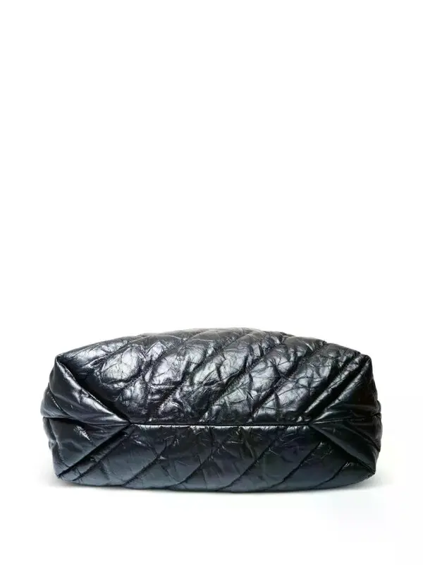 Balenciaga Crush Quilted Chain Tote Bag - Black