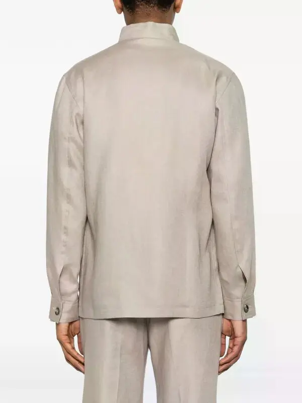 Tagliatore Button-up Patch-pocket Shirt Jacket - Neutrals