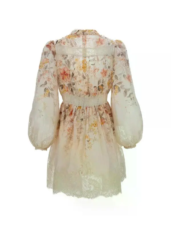 Zimmermann Luna Lace Mini Dress - Pink - 58% Off | Editorialist