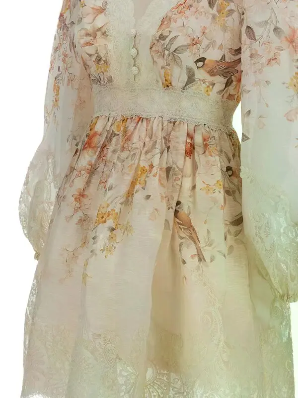Zimmermann Luna Lace Mini Dress - Pink - 58% Off | Editorialist