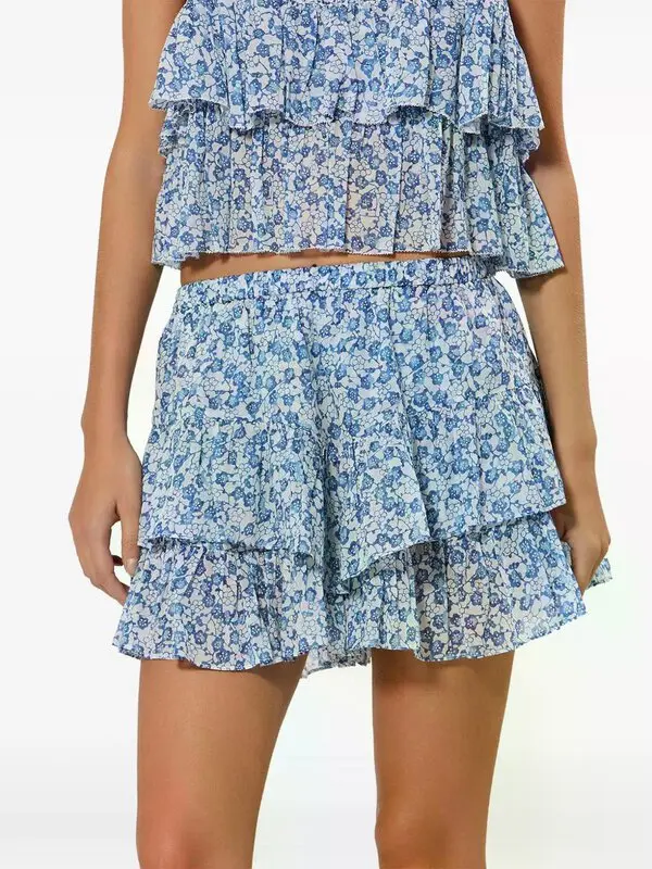 MARANT ETOILE Jocadia Floral-print Mini Shorts - Blue