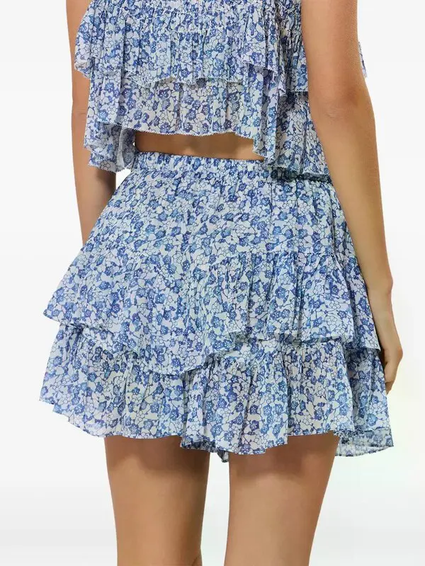 MARANT ETOILE Jocadia Floral-print Mini Shorts - Blue