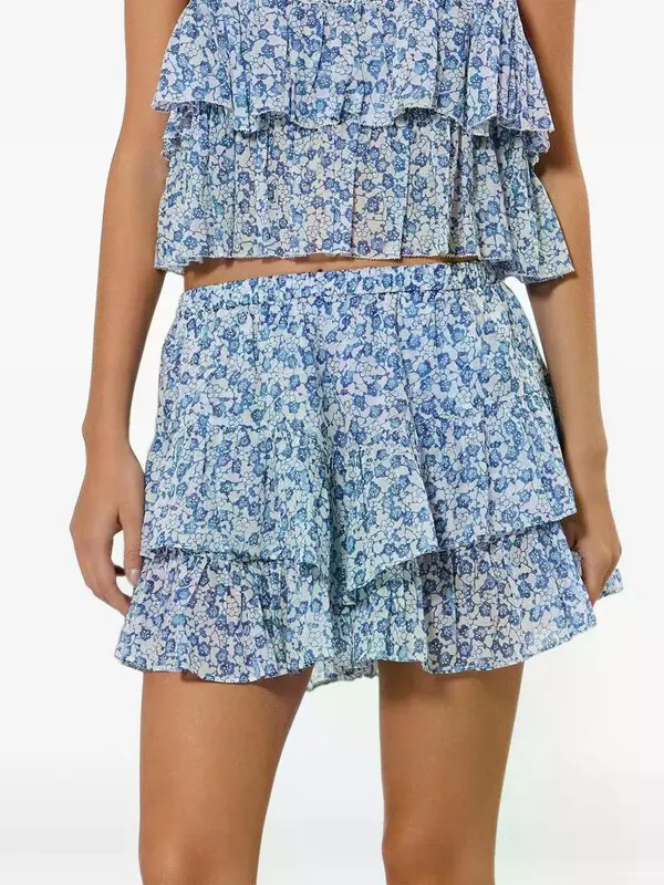 MARANT ETOILE Jocadia Floral-print Mini Shorts - Blue