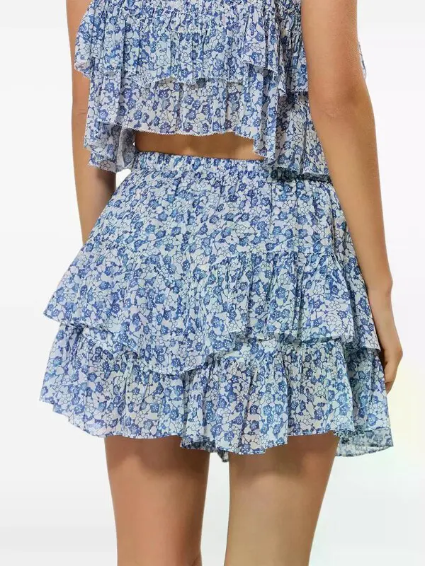 MARANT ETOILE Jocadia Floral-print Mini Shorts - Blue