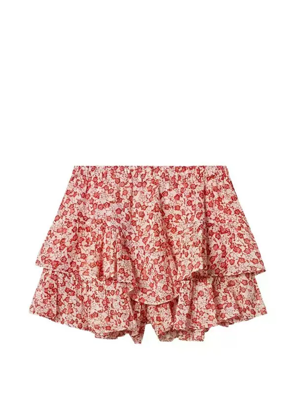 MARANT ETOILE Jocadia Ruffled Floral-print Mini Shorts - Red