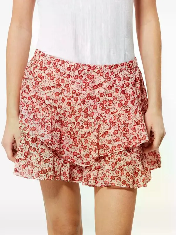 MARANT ETOILE Jocadia Floral-print Mini Shorts - Red