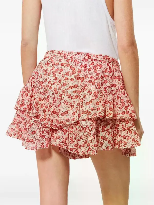MARANT ETOILE Jocadia Floral-print Mini Shorts - Red