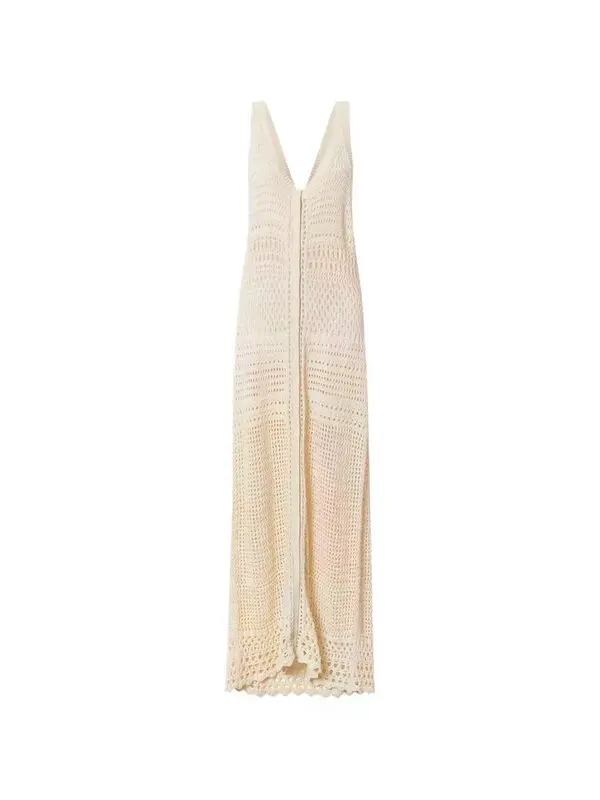 MARANT ETOILE Zaro V-neck Crochet Maxi Dress - Neutrals