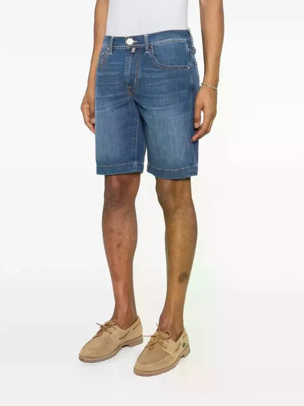 Jacob Cohen Logo Patch Denim Shorts - Blue
