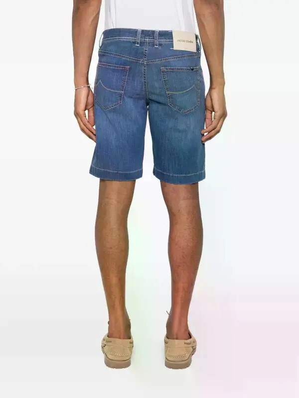 Jacob Cohen Logo Patch Denim Shorts - Blue
