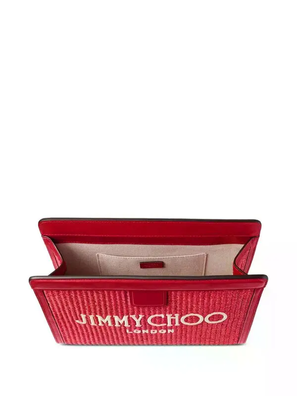 JIMMY CHOO Avenue London Raffia Clutch Bag - Red