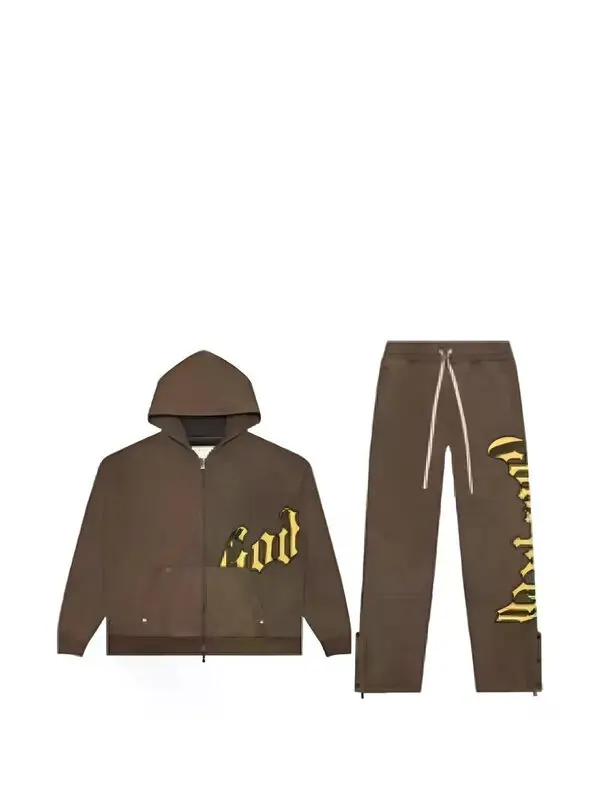 GODSPEED Logo Zip Tracksuit - Brown