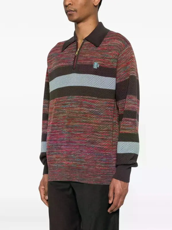 Kolor Striped Zip-up Sweater