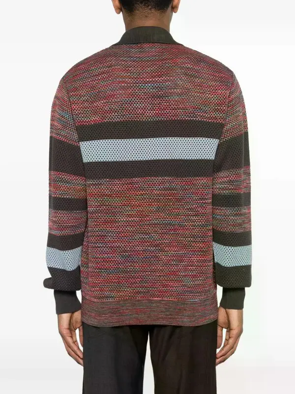 Kolor Striped Zip-up Sweater