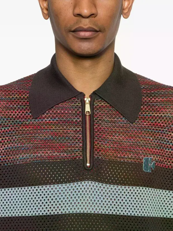 Kolor Striped Zip-up Sweater