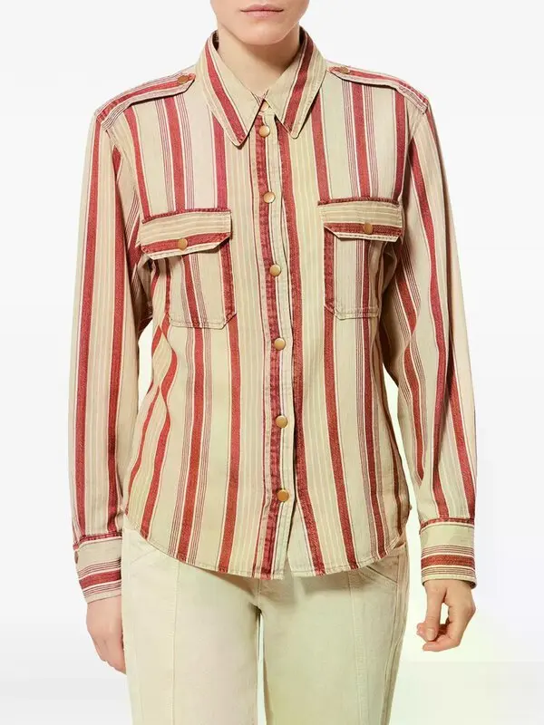 MARANT ETOILE Gelva Striped Shirt - Red